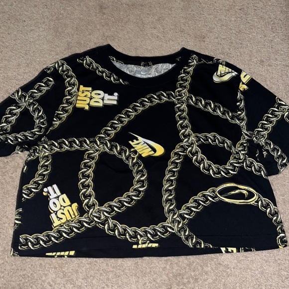 Nike | Tops | Nike Gold Chains Crop Top | Poshmark
